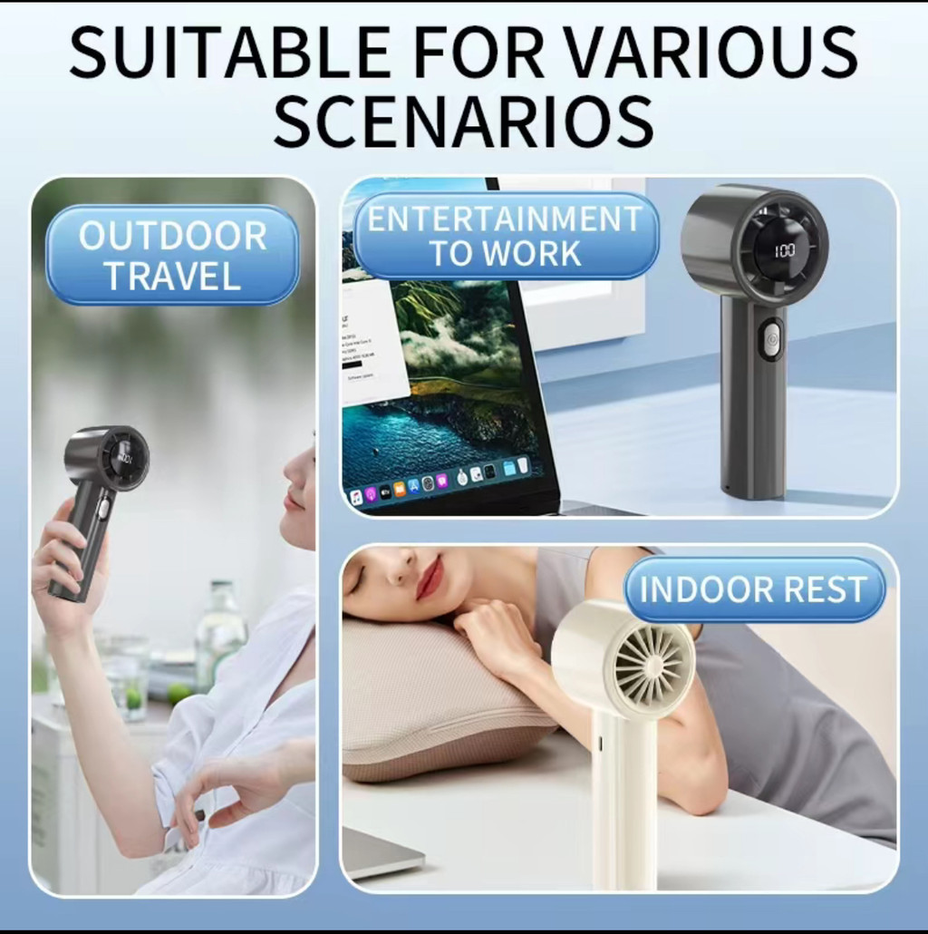 4000mAh Portable Super High Speed Turbo Fan | Adjustment With LED ...