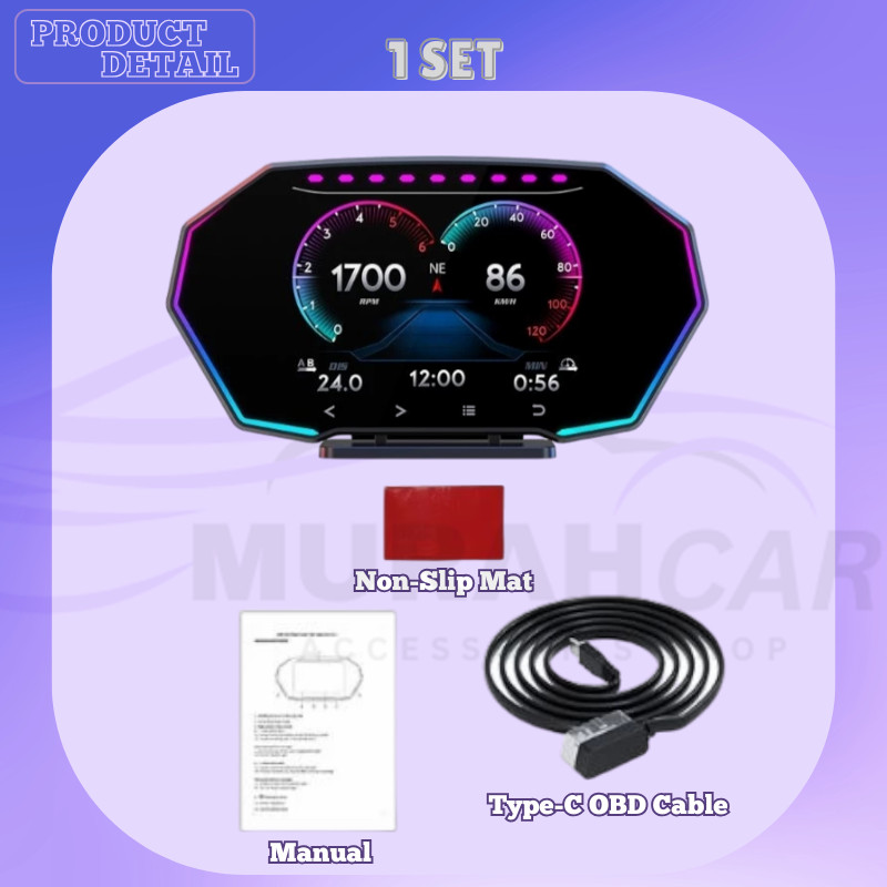Meter Digital Smart LCD Gauge Defi F11 OBD2+GPS+Slope Meter Head Up ...
