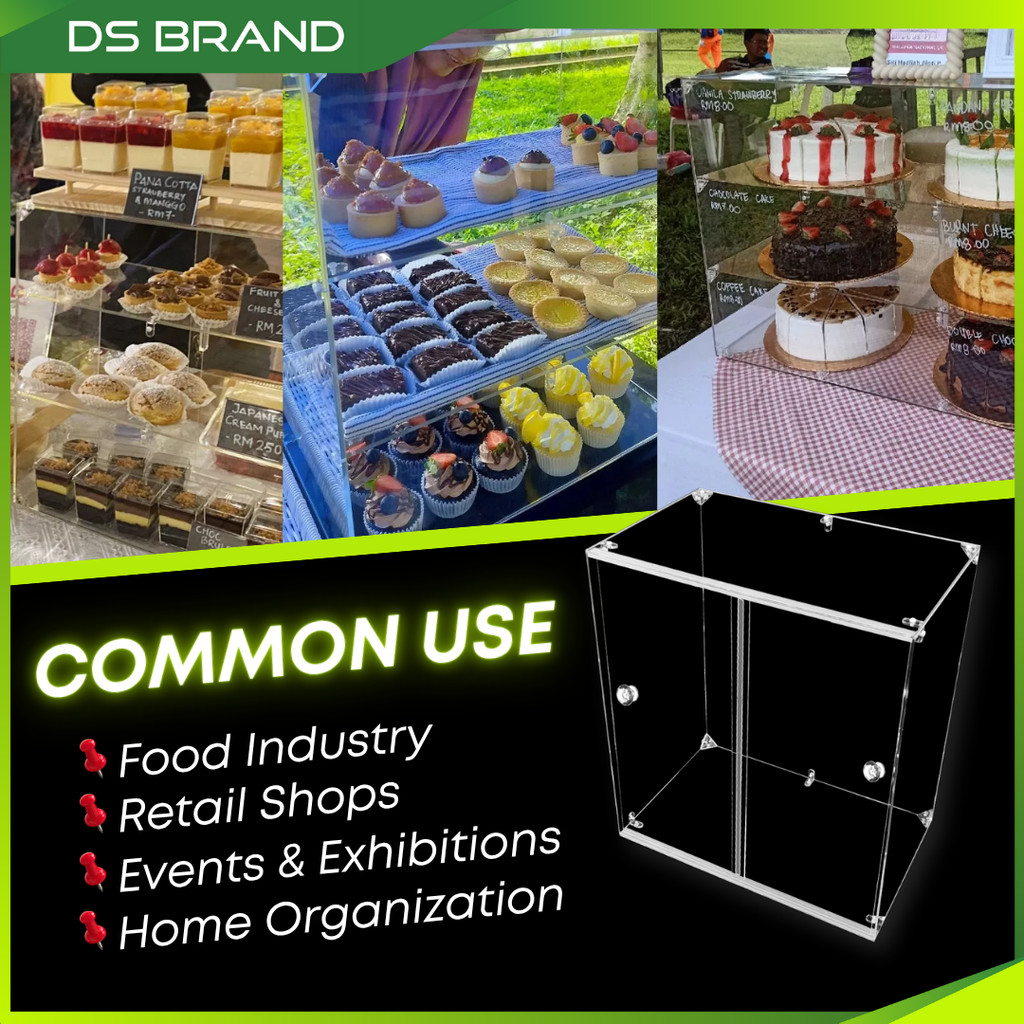 Rak Paparan Kuih & Kek Akrilik / DIY Acrylic Bakery Display Box / DIY ...