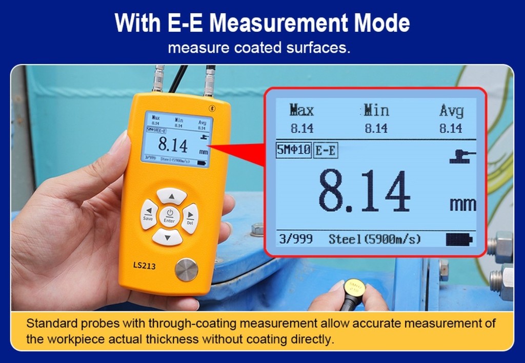 LS213 Coating Thickness Gauge Ultrasonic Thickness Measuring ...