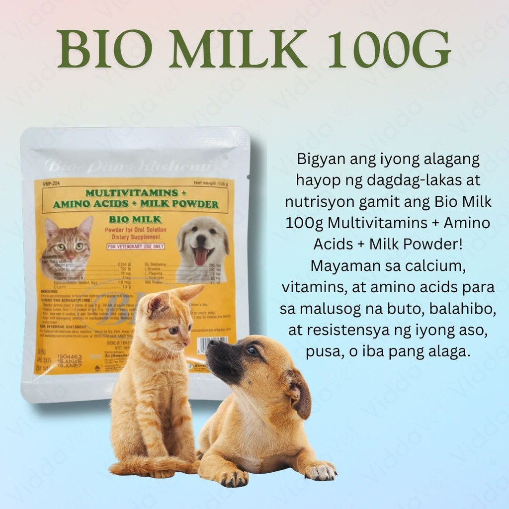 BioMilk 100g Pet Milk Powder Oral Solution Supplement for dogs and cats ...