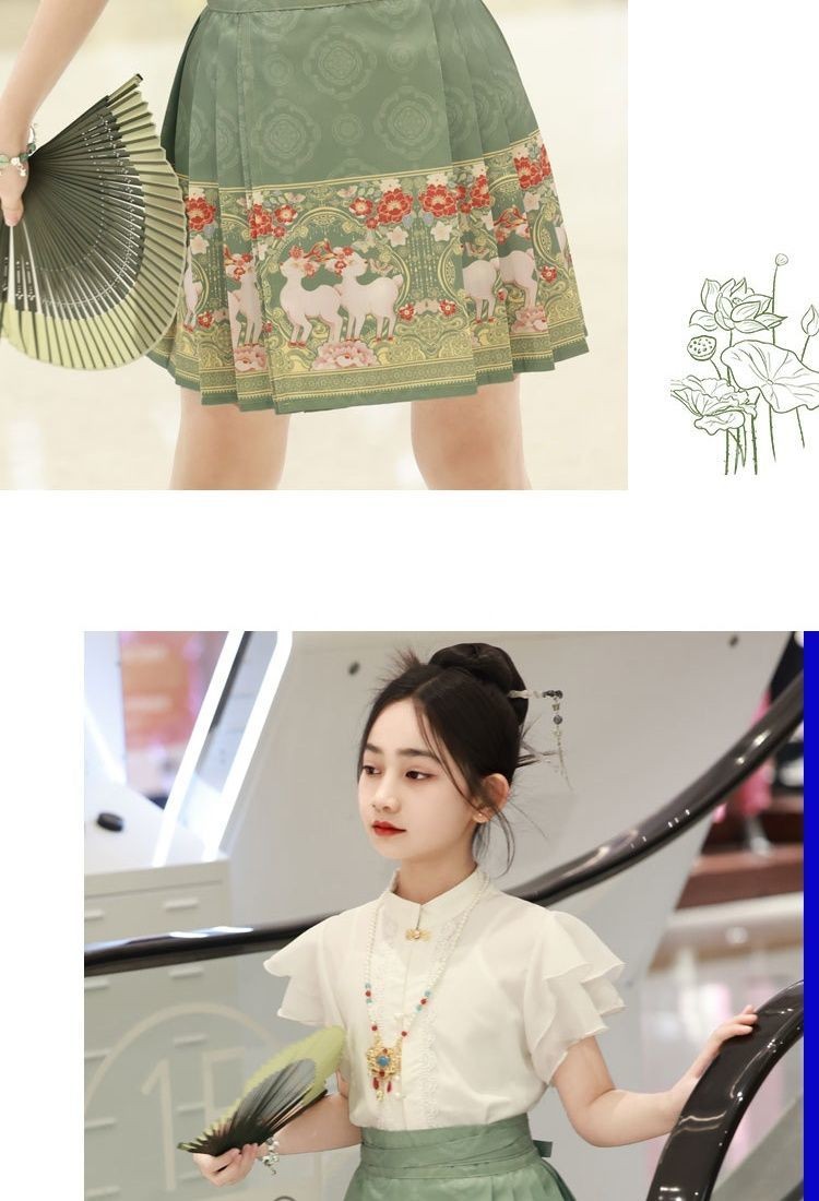 [1-8Y] Traditional CNY Costume 2-pc Cheongsam Hanfu Tang Suit Mamian ...