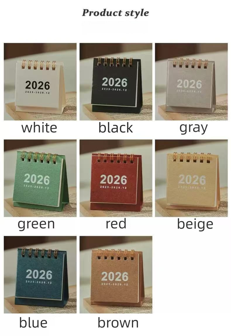 M & K | 2026 Simple Desk Calendar Mini Portable Design Muji Style ...