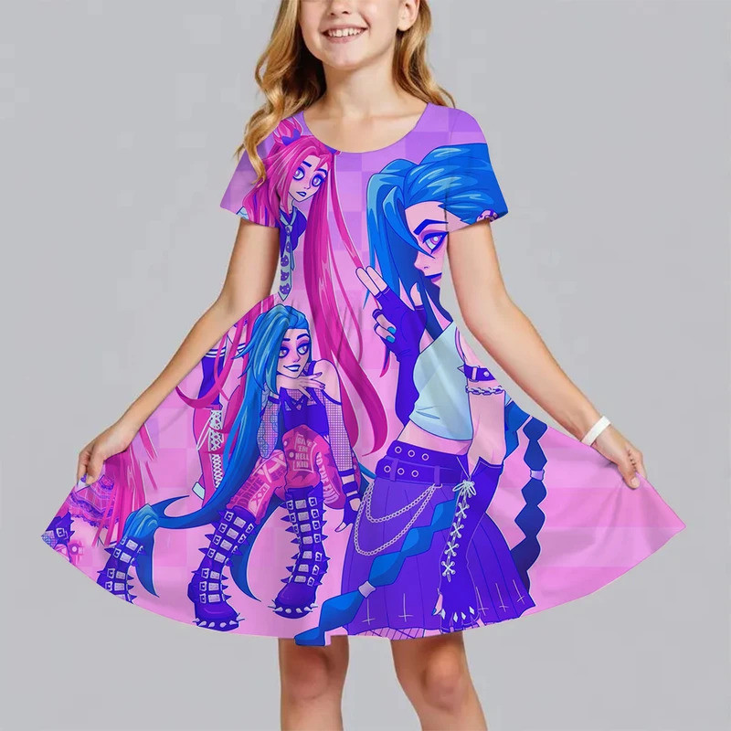 Kids Huntrix Kpop Demon Hunters Dress Girls Summer Clothing Huntrix ...
