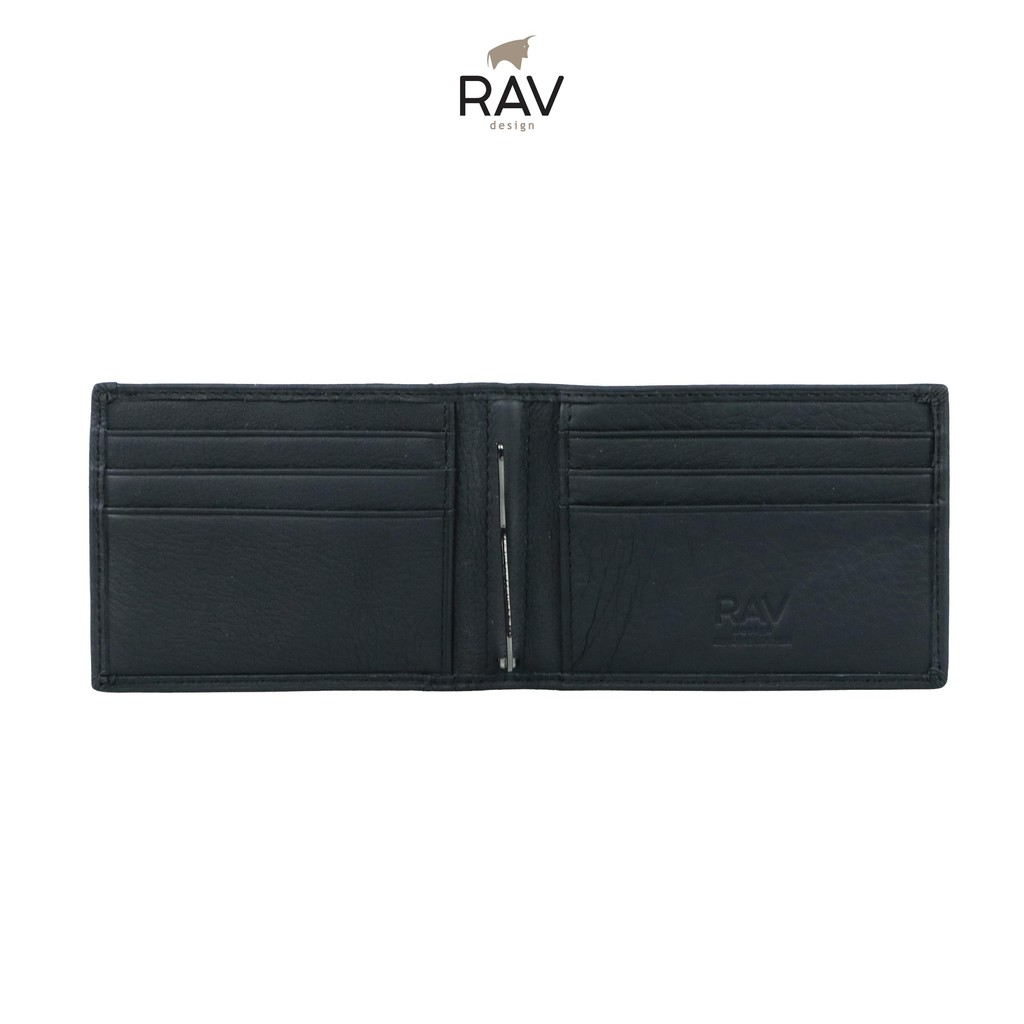 RAV DESIGN Men's RFID Money Clip Wallet / Genuine Leather / Black ...