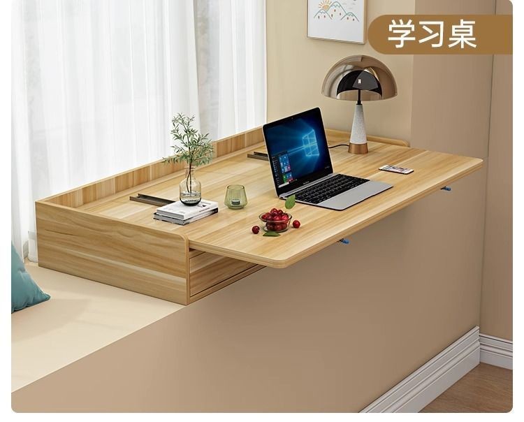 Table bay window renovation sliding desk storage cabinet integrated ...