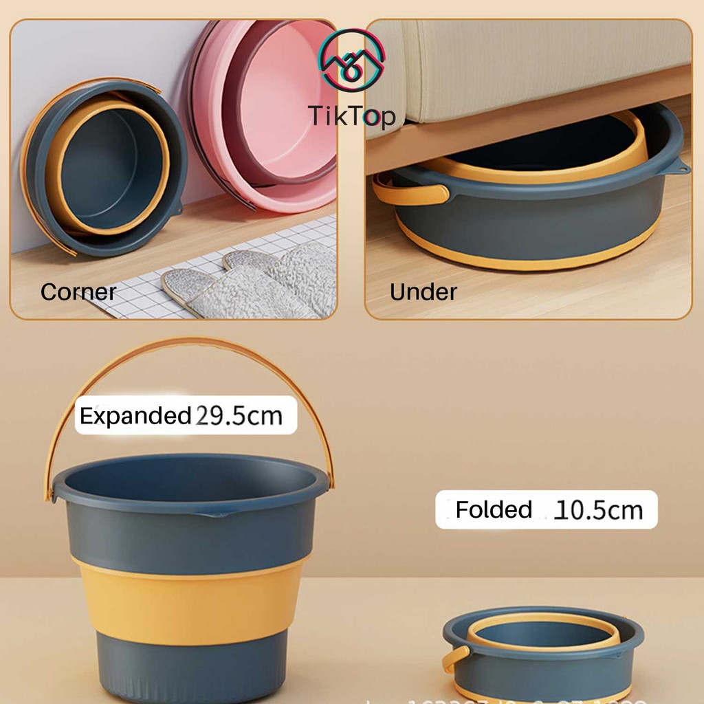 Tiktop Foldable Collapsible Portable Water Bucket with Handle Baldi ...