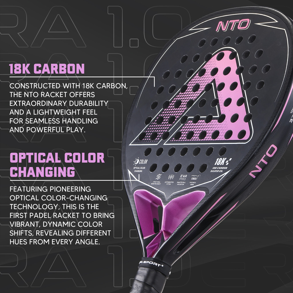 AMAsport JP89 Pink18K Carbon Fiber Diamond Shape Tennis Padel Racket ...