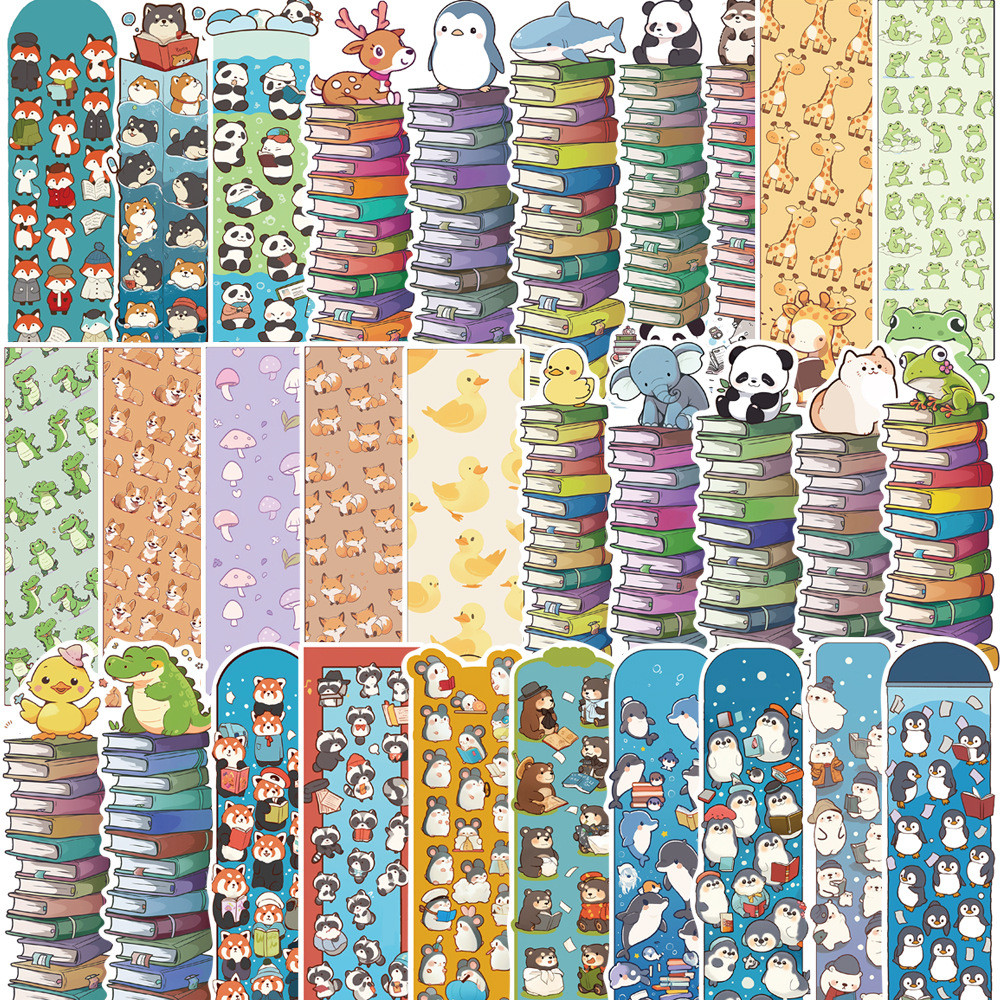 30 Pcs Cartoon Animals Bookmarks So Cute DIY Reading Decorations ...