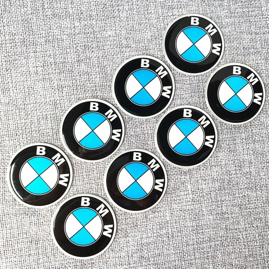 BMW Round Logo Emblem 3D Epoxy Coated Sticker Car Body Decorative Decal ...