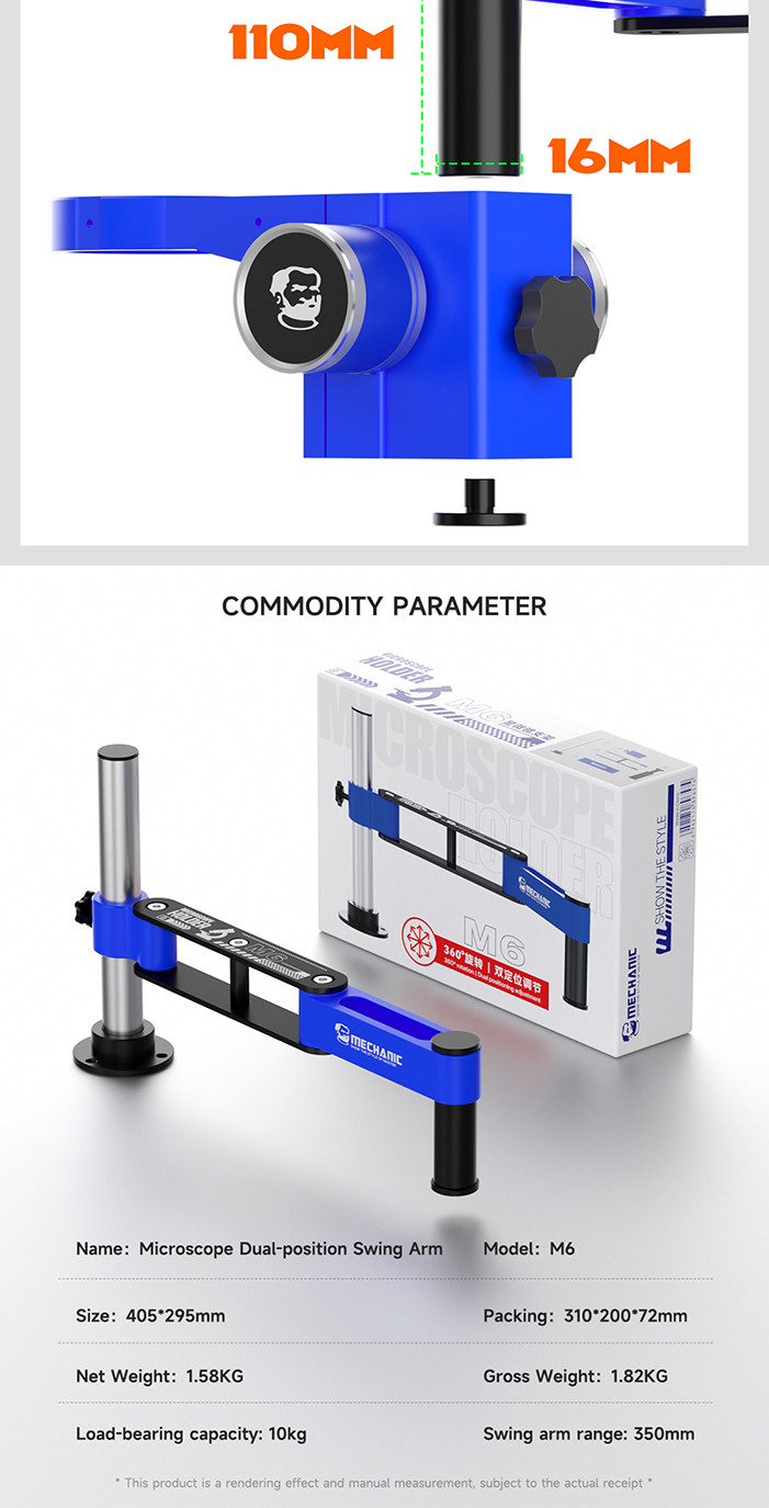 MECHANIC M6 Dual positioning 360 ° Rotation Adjustable Swing Arm ...
