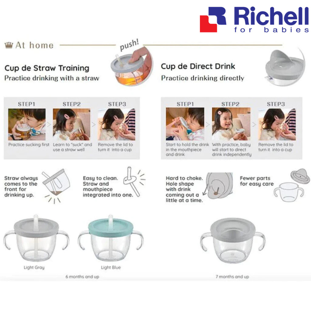 Original Richell Axstars Step Up Cup De Training Set (6m+ / 7m+) | Botol Air | Shopee Malaysia