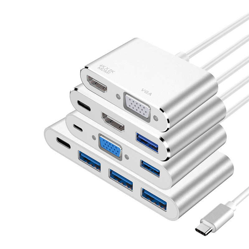 Type-c Docking Station USB-C to HDMI/VGA Four-in-One Docking Station ...