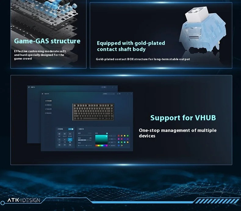 ATK VXE V75X High-end E-sports Mechanical Keyboard Wireless Tri-Mode ...