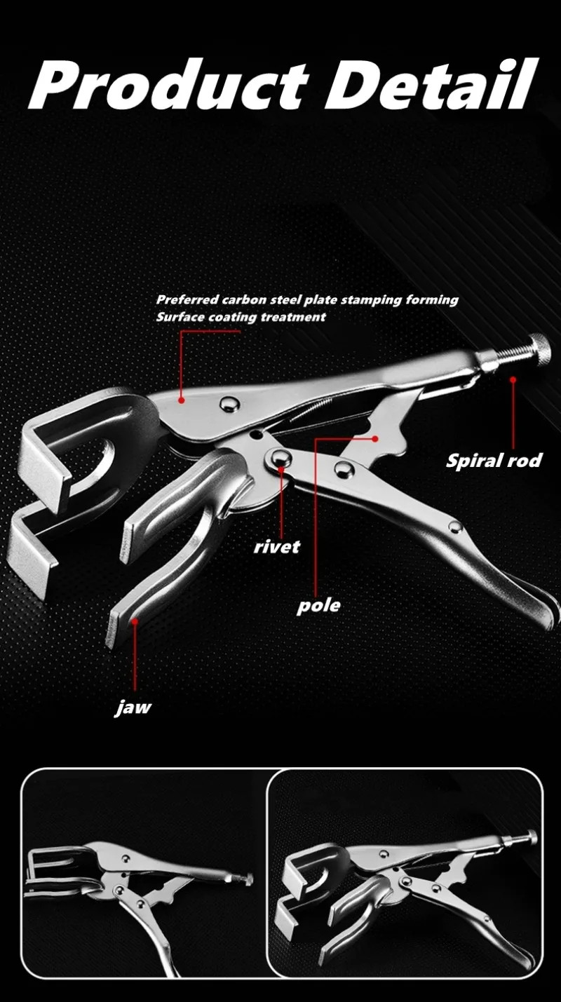 9 Inch U-Shaped Locking Pliers Welding Clamp Adjustable Jaw Heavy Duty ...