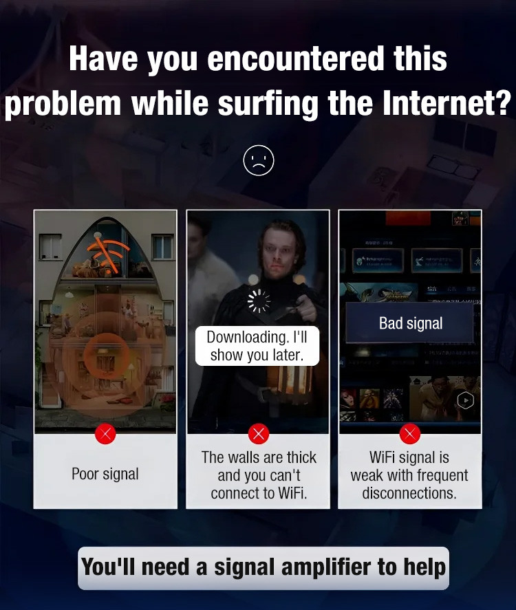 WiFi Signal Booster/Full Signal Coverage No Dead Zones Connect WIFI ...