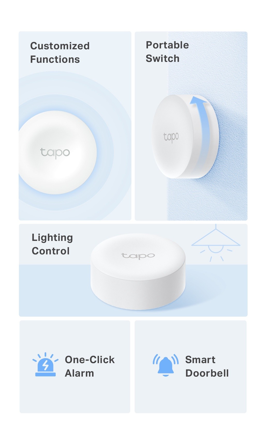 TP-Link Tapo S200B Smart Button | Single / Double / Rotate Actions | 1-Year Battery | Hub ...