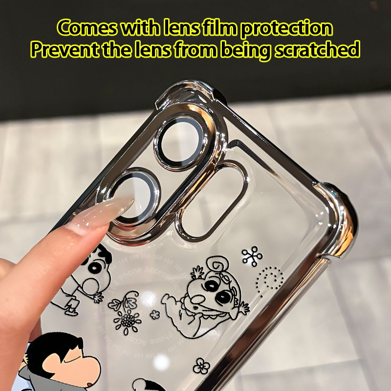 Vivo V60 V50 Casing Cute Crayon Shin Chan Cartoon Clear Jelly Soft ...