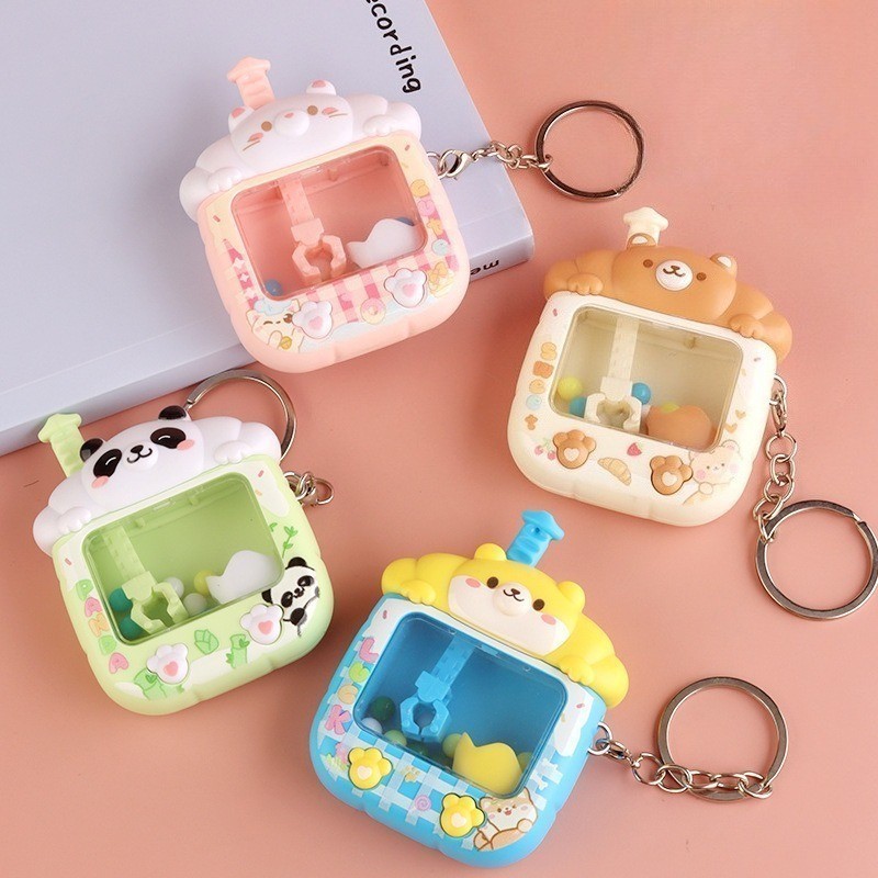 Mini Handheld Game Console Claw Machine Keychain Decompression Toys ...
