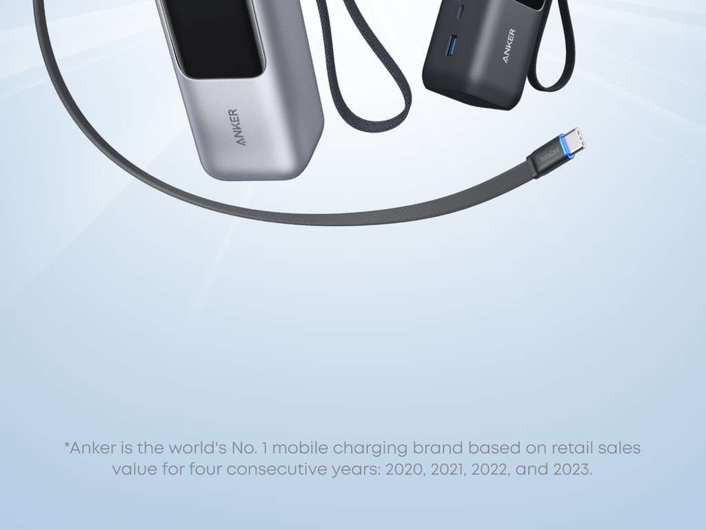 Anker A1695 Laptop Power Bank (25K, 165W, Built-In and Retractable ...