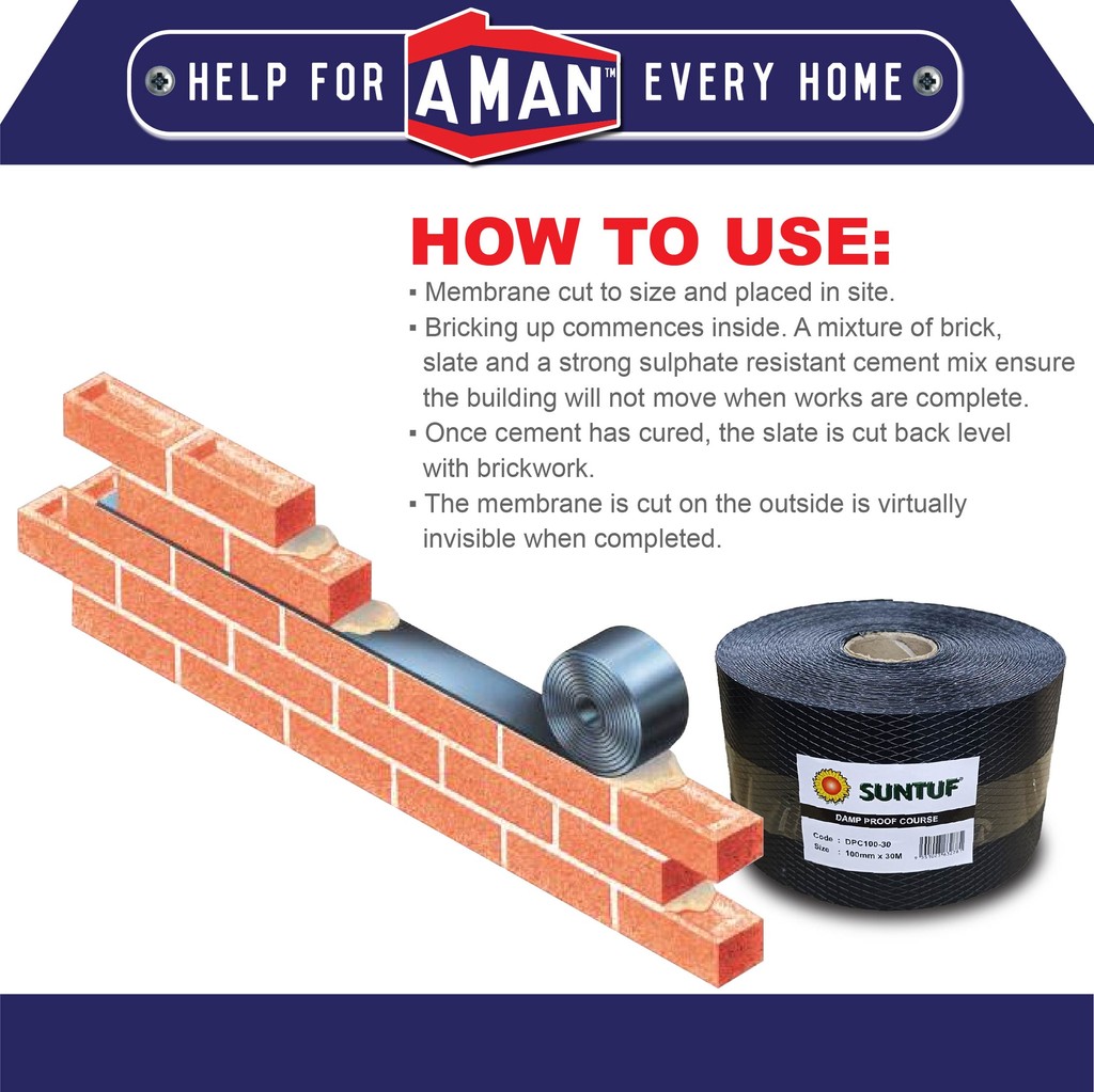 SUNTUF Polyethylene Dampcourse DPC Damp Proof Course Bricklaying ...