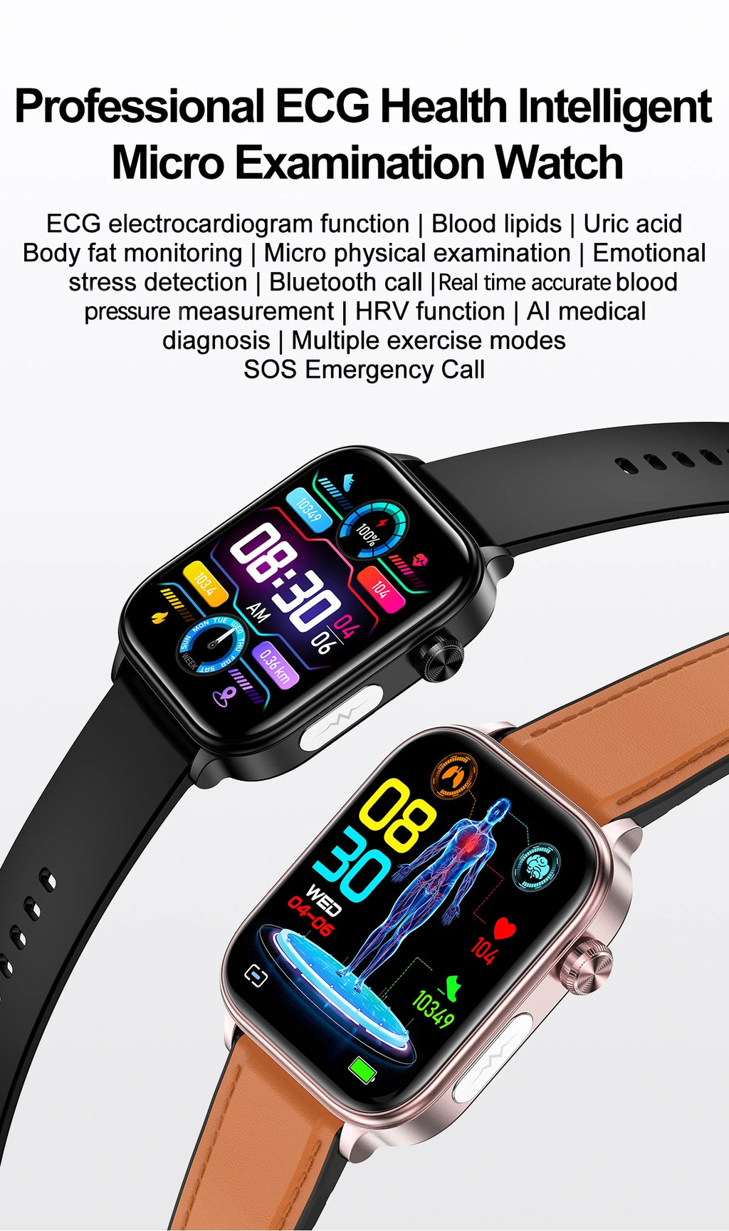 2025 New ECG+PPG AI Health Diagnose Smart Watch Men Women Clock Blood ...