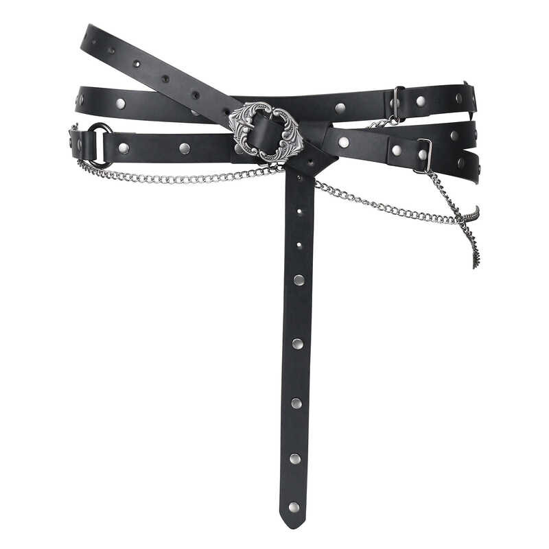 Medieval Chain Thin Belt Nordic Viking Leather Belt Halloween cosplay ...