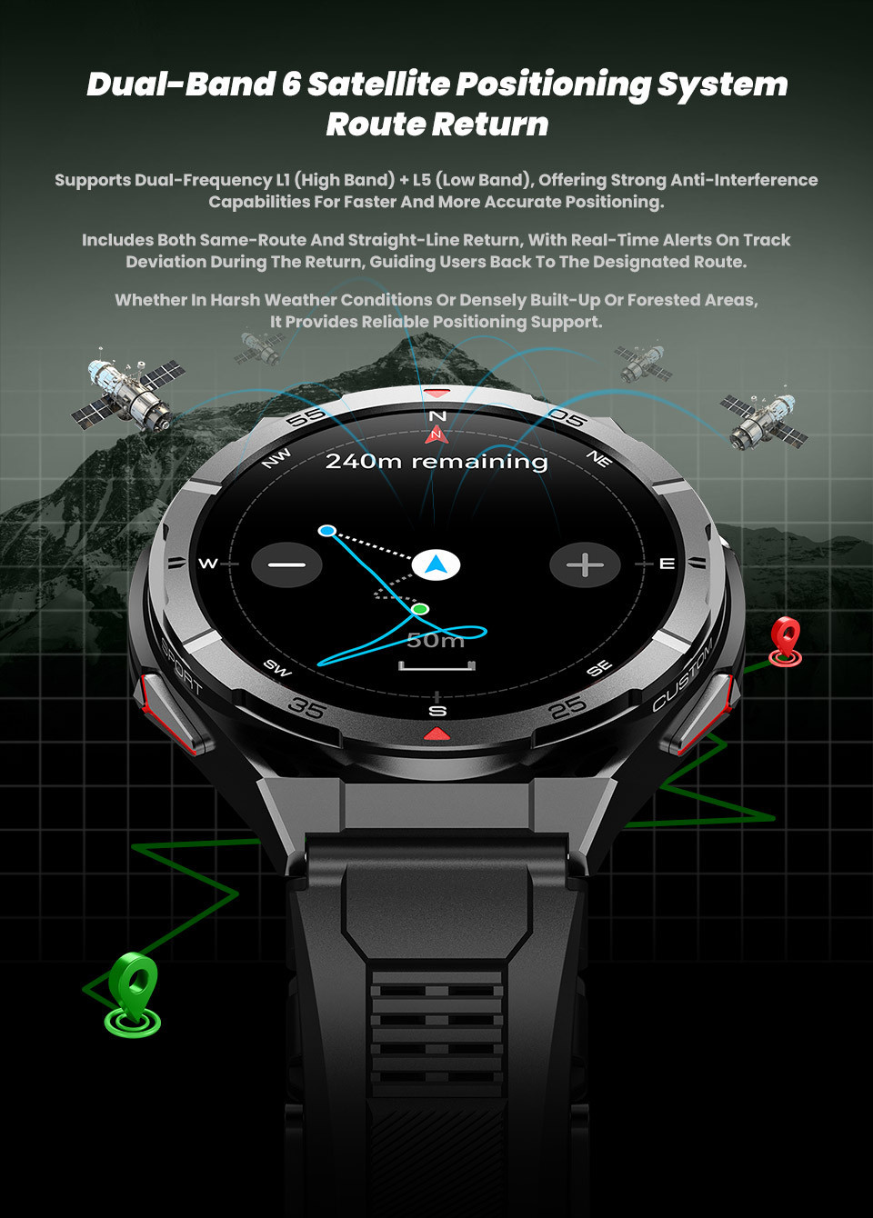 Smart Watch GPS Positioning Men Outdoor Sport Bluetooth Calling AI ...
