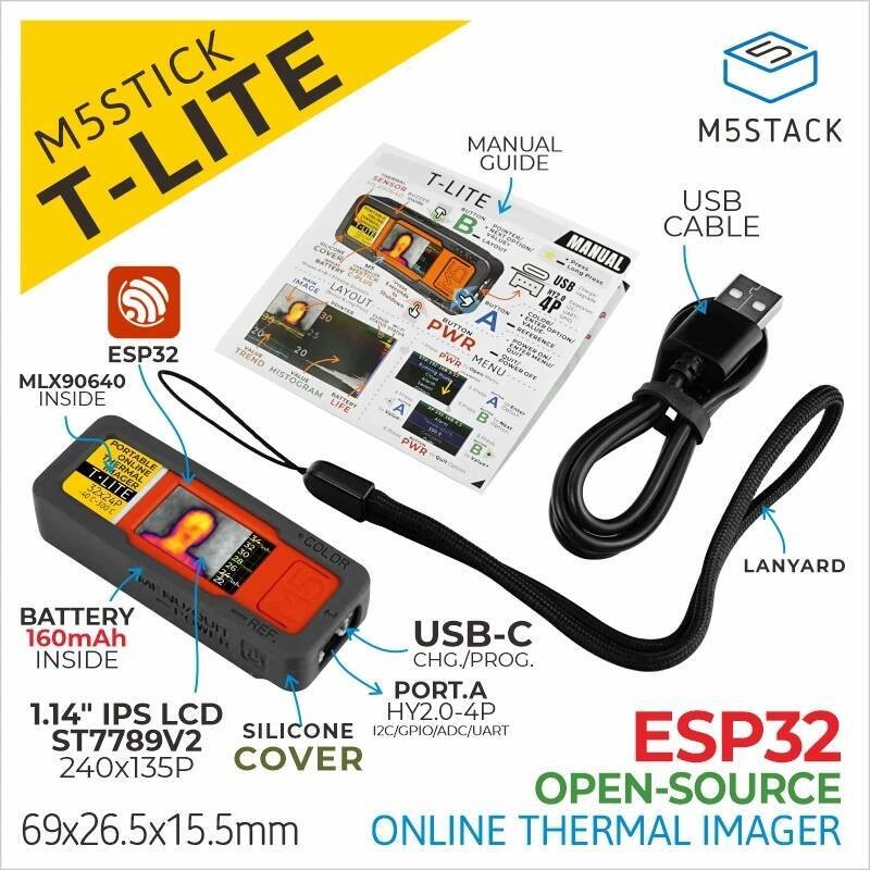 M5Stack Official M5stick T-Lite Thermal Camera Dev Kit (MLX90640 ...