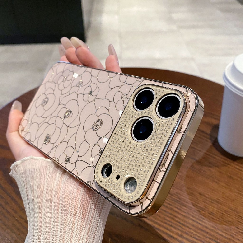 Luxury Diamonds Camellia Flower Phone Girls Case for iPhone 17 Air 16 ...