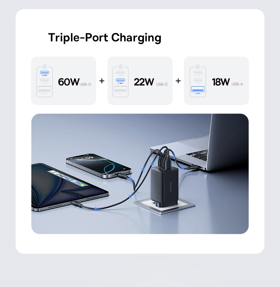 Baseus EnerFill FE11 2C+U 100W GaN Fast Charger PD3.0 For Phone&Laptop ...
