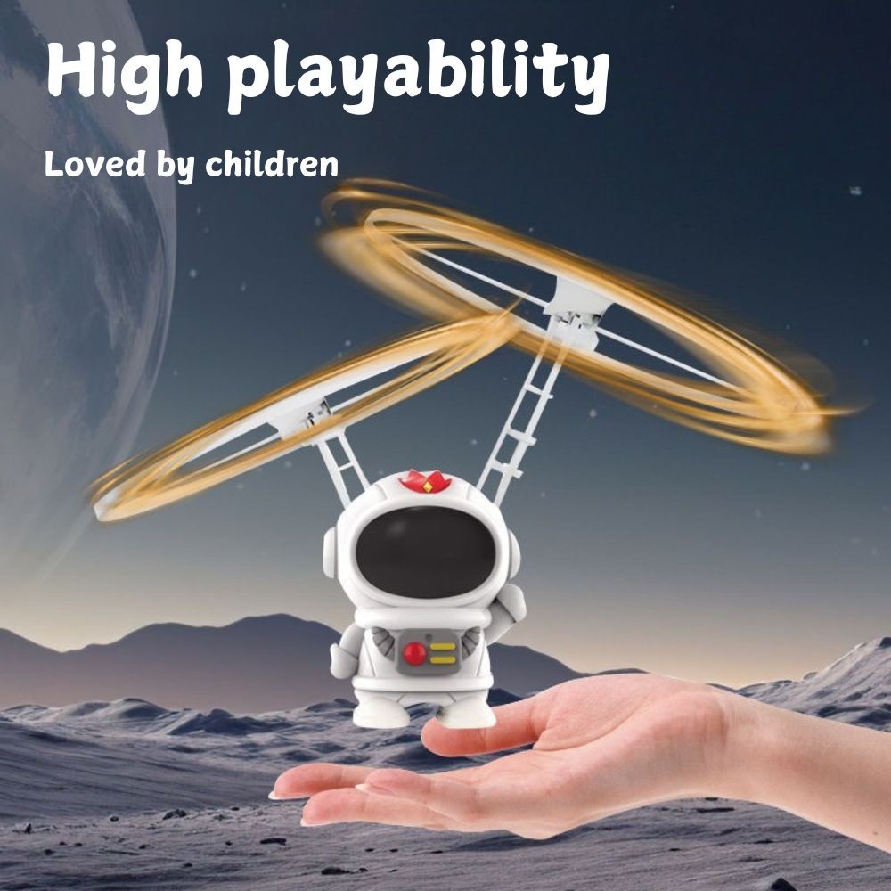 Kids Spaceman Robot Flying Toy Astronaut Induction Magic Ball RGB Light ...