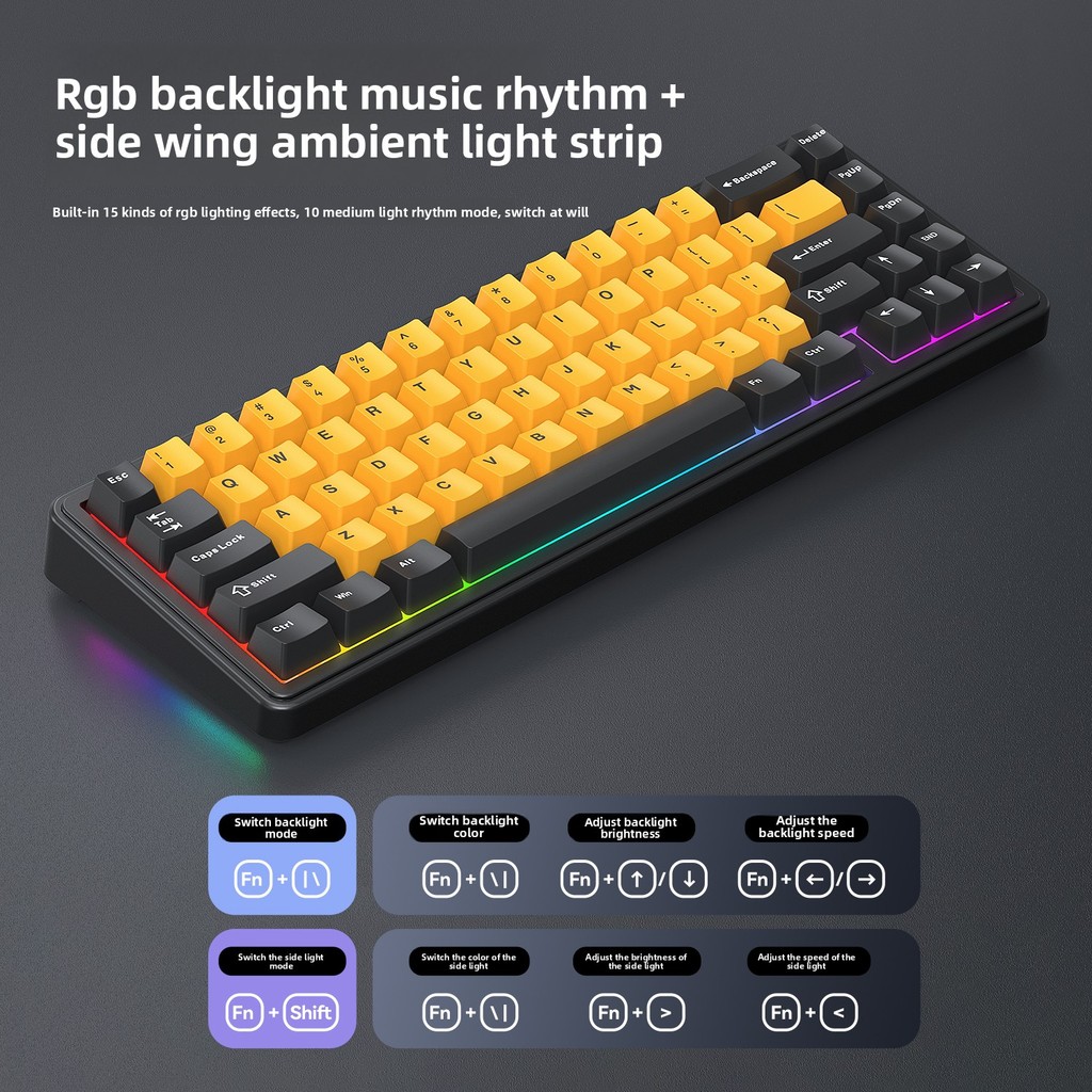 AULA F65 Wireless RGB Custom Mechanical Keyboard Tri-mode GASKET ...
