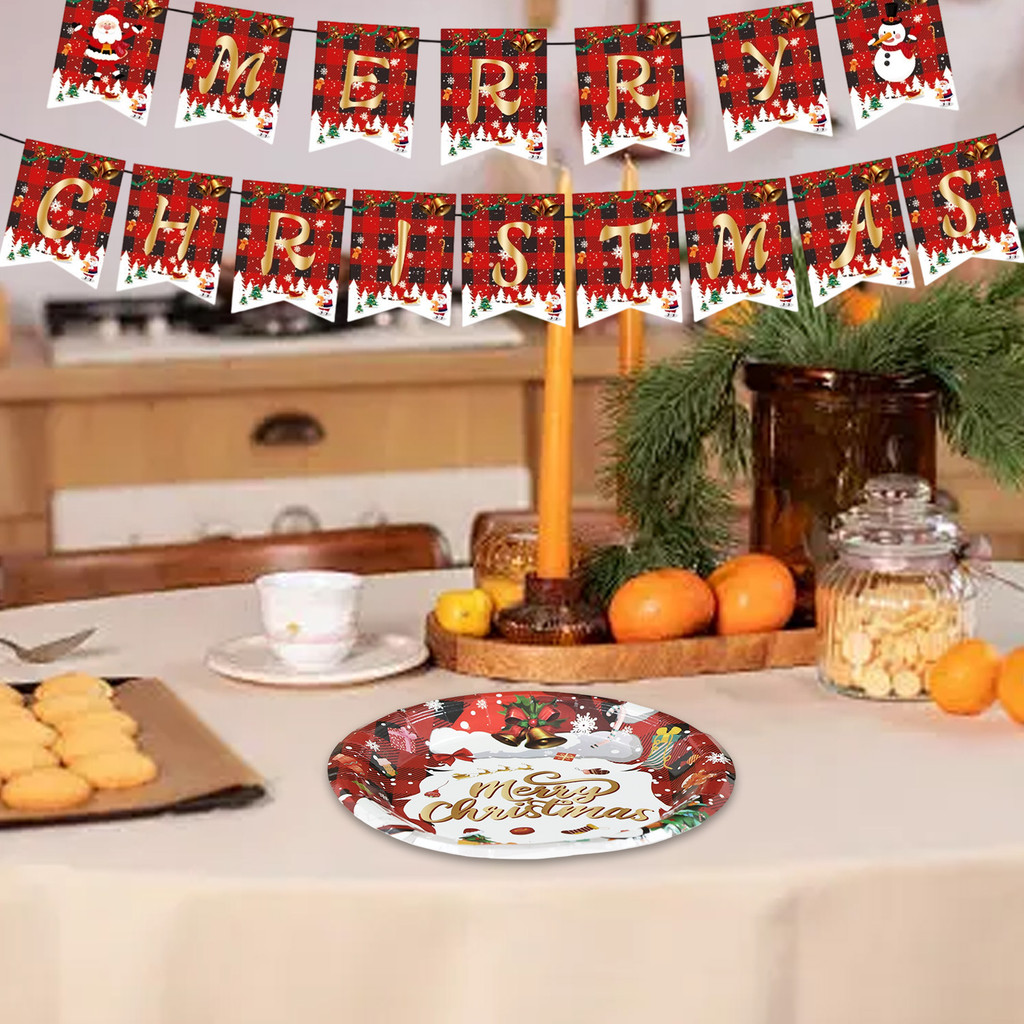 Disposable Xmas Themed Tableware - Fun Santa Claus Merry Christmas ...