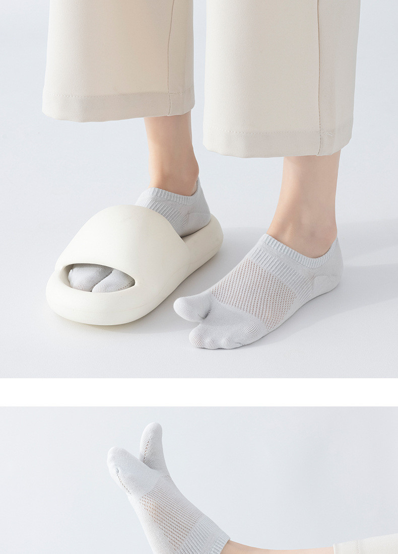 Two Toed Socks for Women Summer Thin Mesh Breathable Shallow Mouth ...