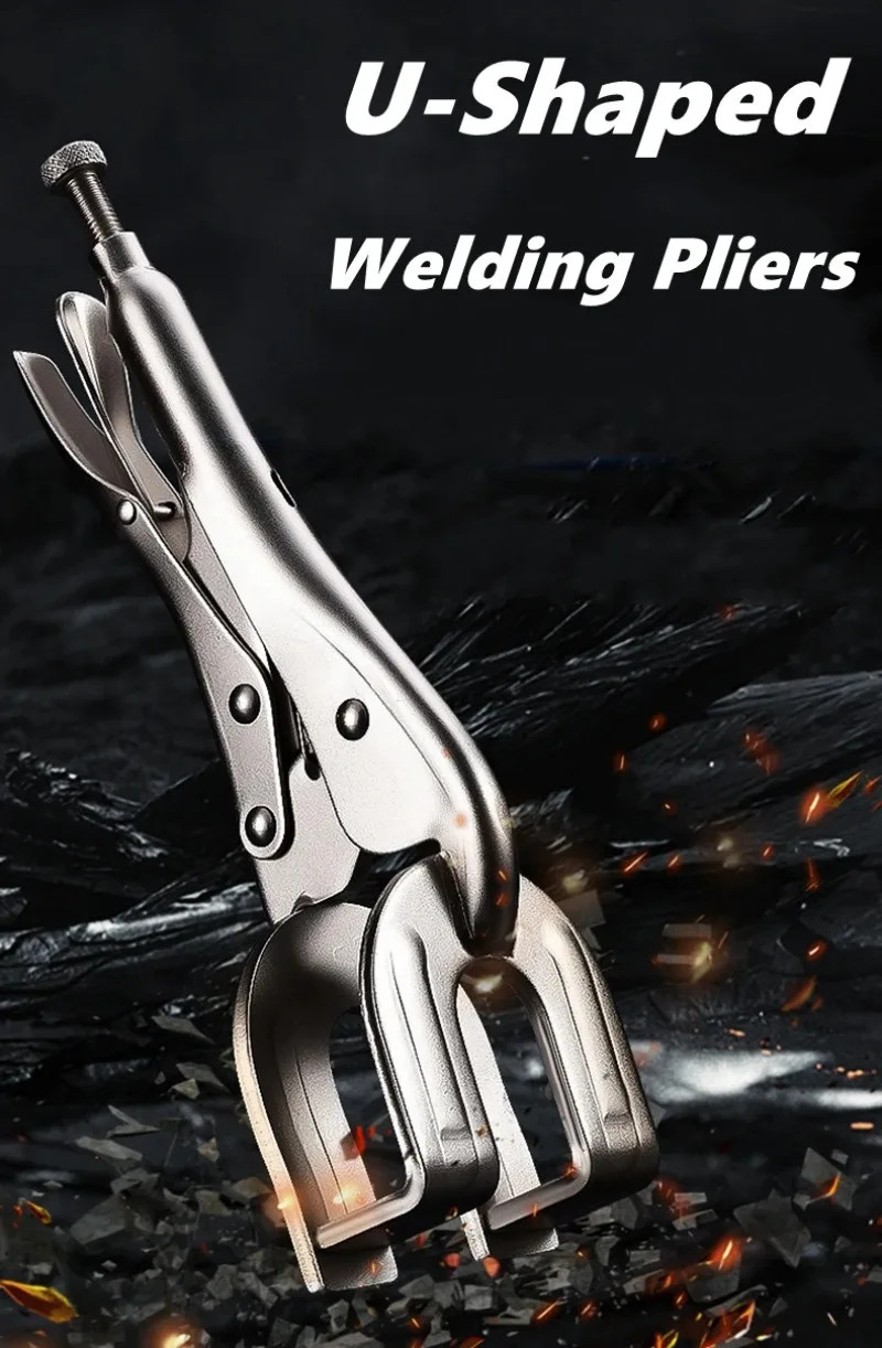 9 Inch U-Shaped Locking Pliers Welding Clamp Adjustable Jaw Heavy Duty ...