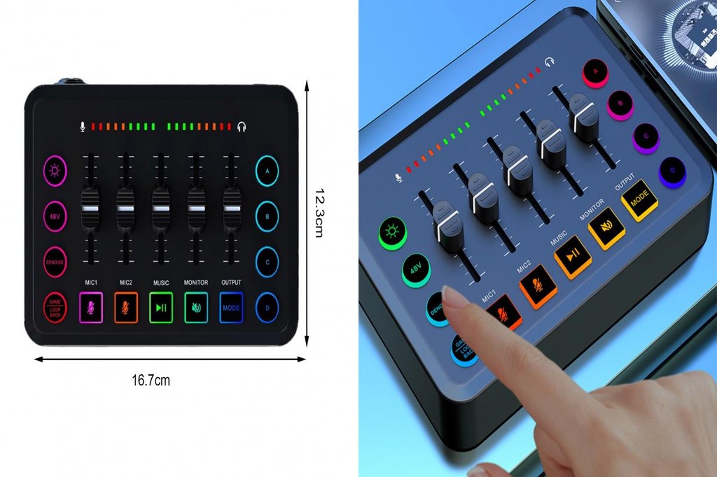 SRA ZK External Sound Card Podcast Mixer Professional Gaming Audio ...