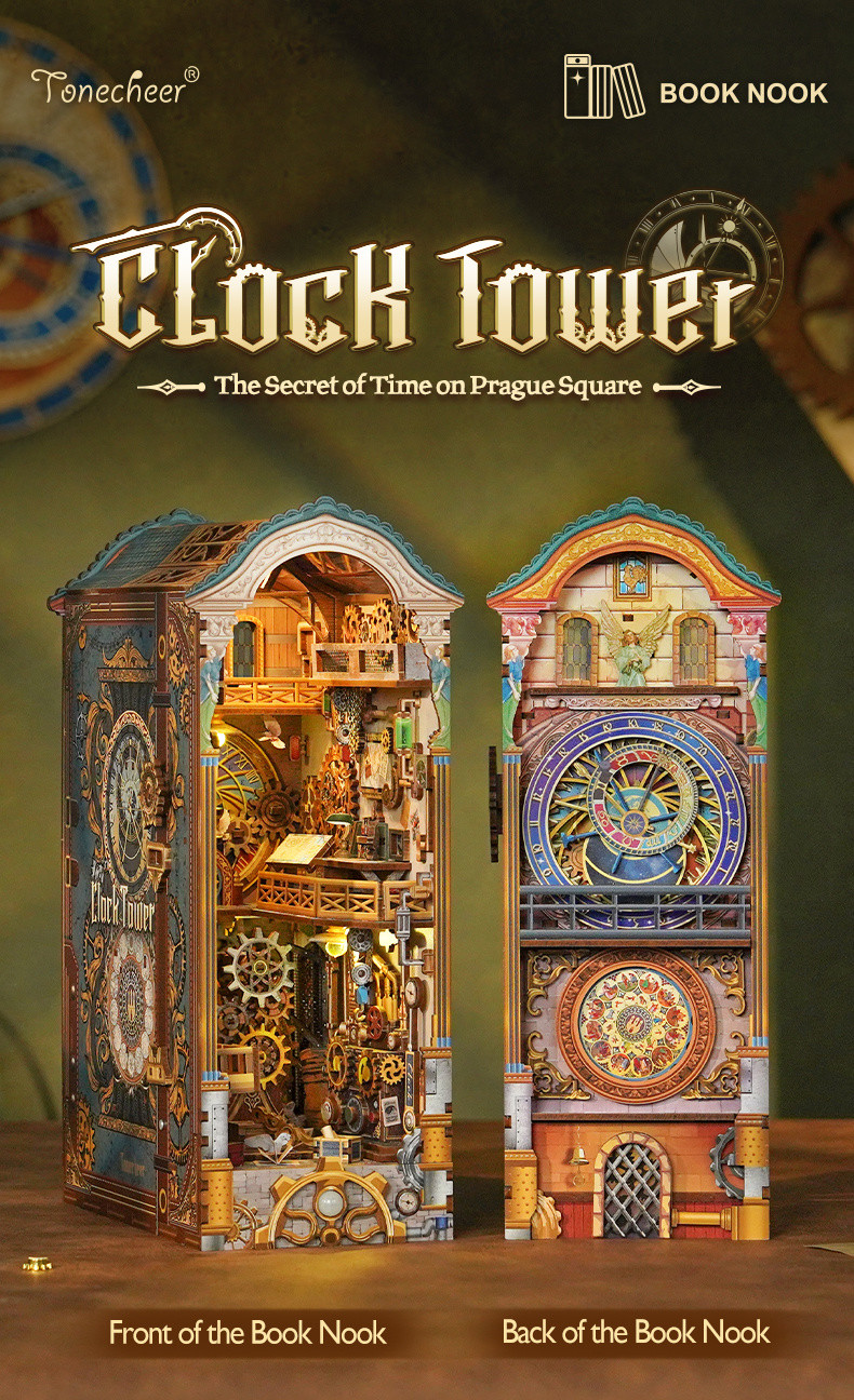 Tonecheer DIY Book Nook Clock Tower Puzzles (TQ136) DIY Miniature ...
