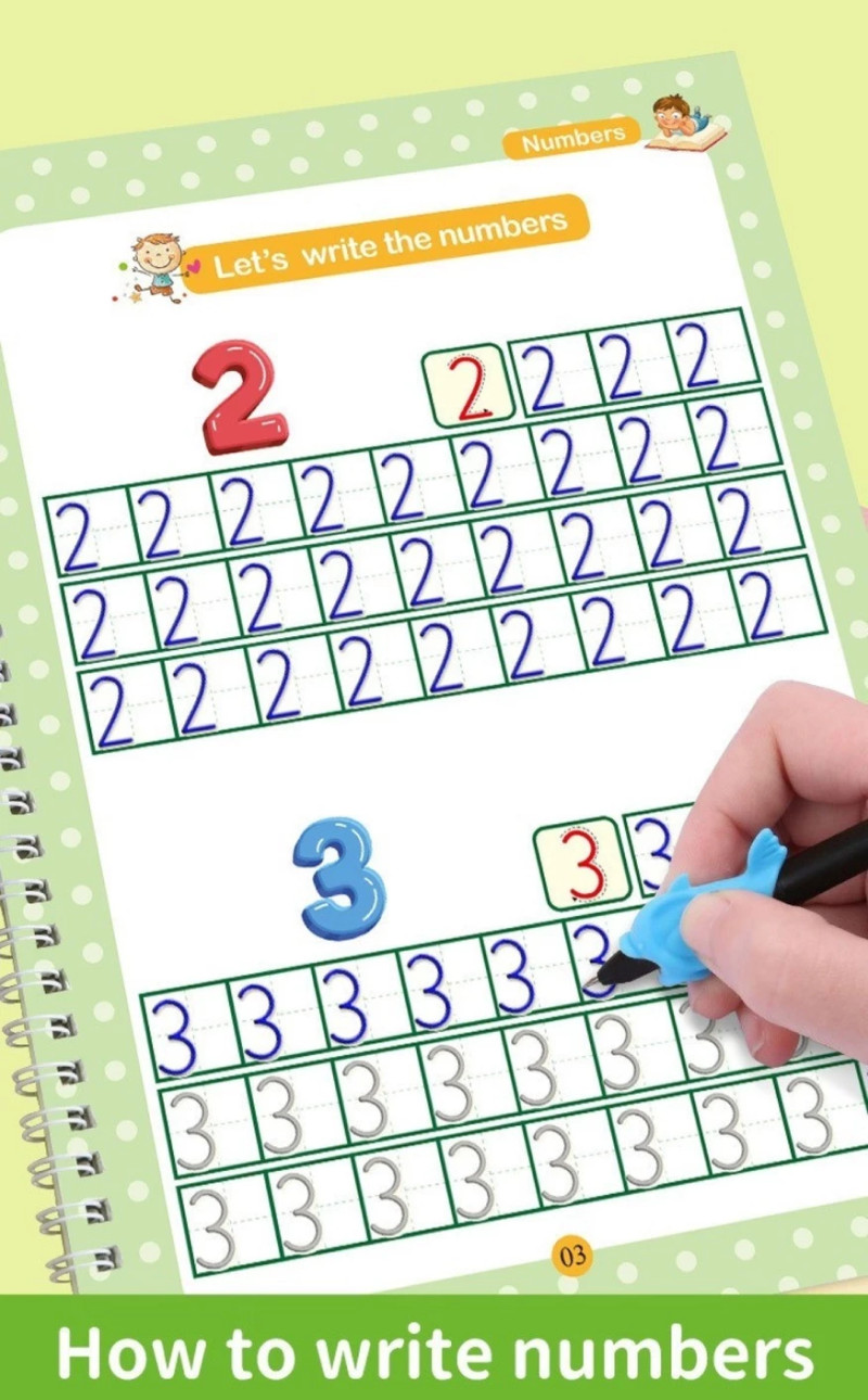 【With Pen】4 Books/Set Magic Groove Copybook 儿童凹槽练字帖 | Buku Latihan ...