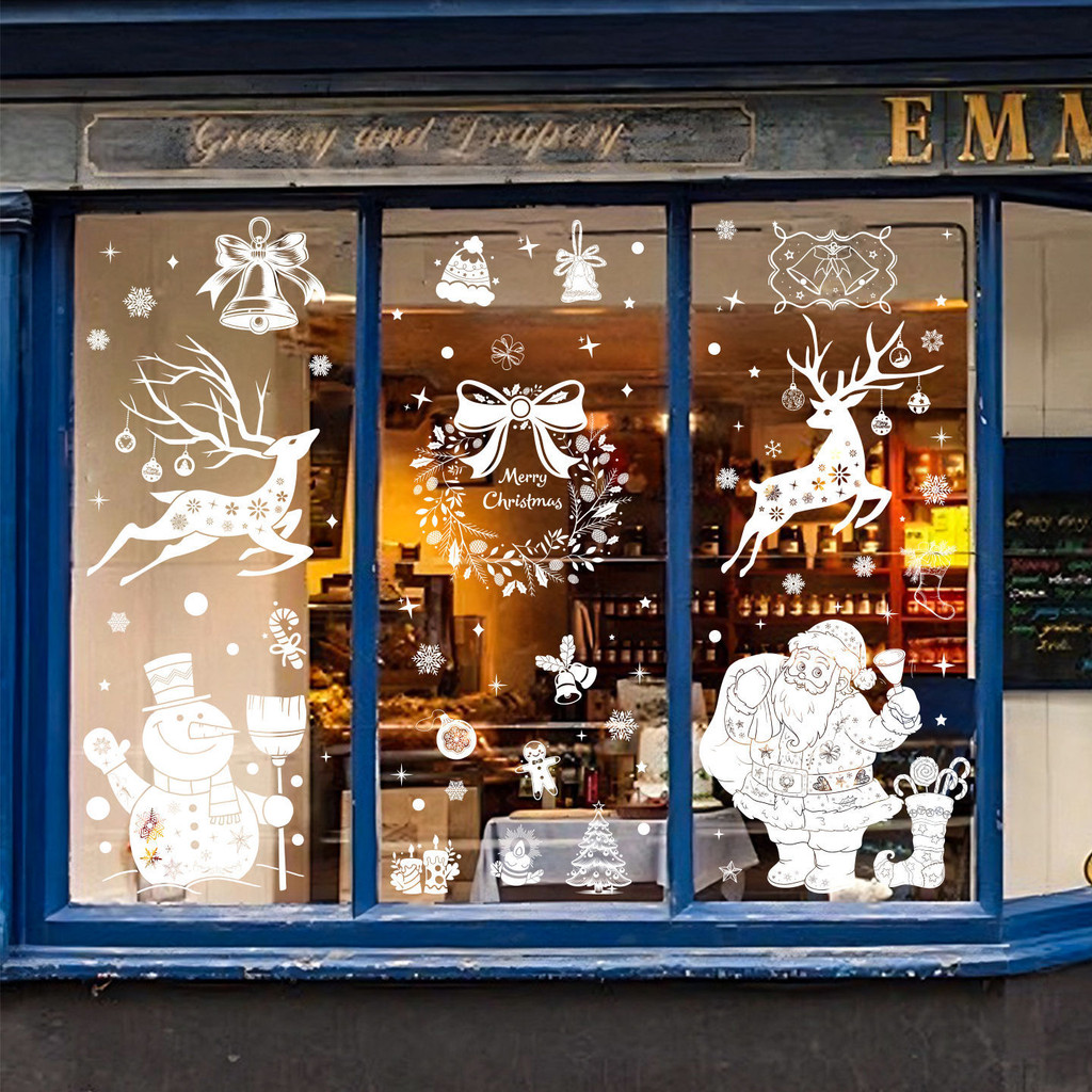 Vinyl Christmas Window Decals Snowflake Reindeer Decor For Season ...
