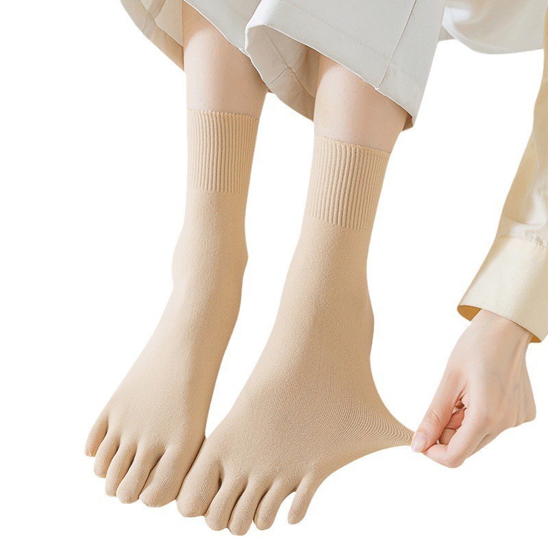 Women Five Finger Socks Lycra Deodorant Antibacterial Sports Split Toe ...