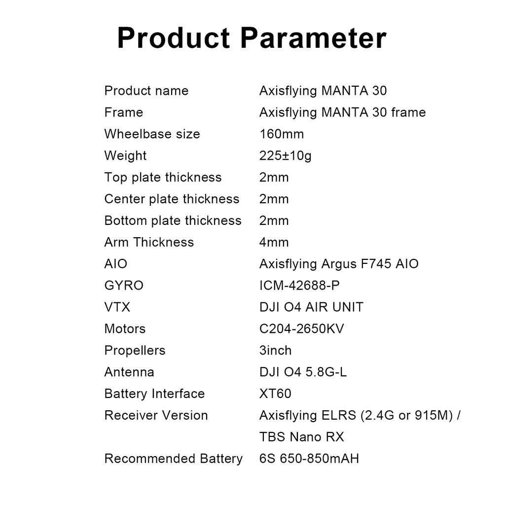 Axisflying 6S Manta30 3inch FPV Drone with GPS O4 Lite Camera VTX Argus ...