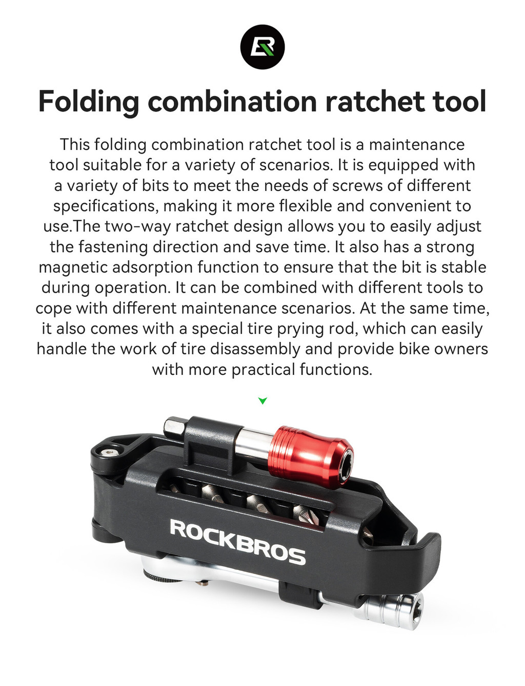 ROCKBROS Bicycle Ratchet Wrench Set Portable Multifunctional Folding ...