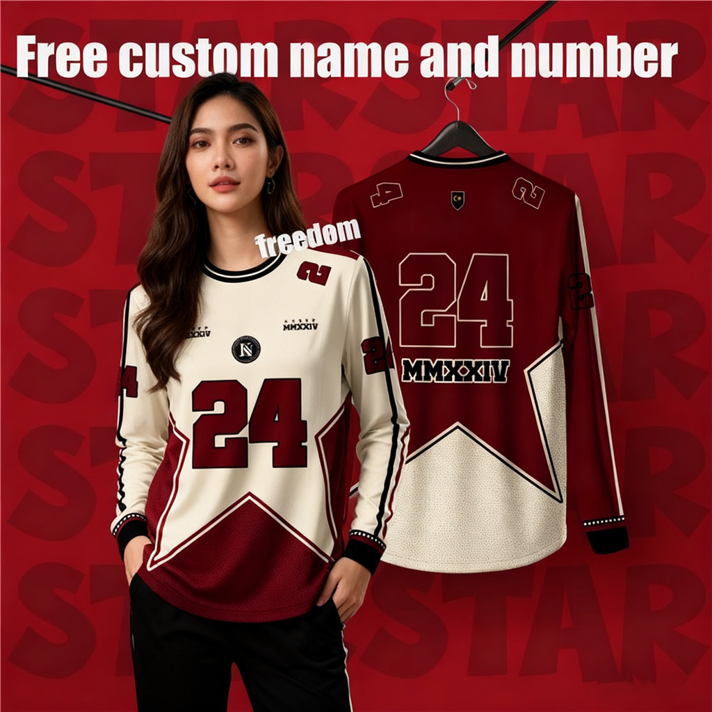 【Free custom name number】NFL jersey Long sleeves Baju Tshirt for ...