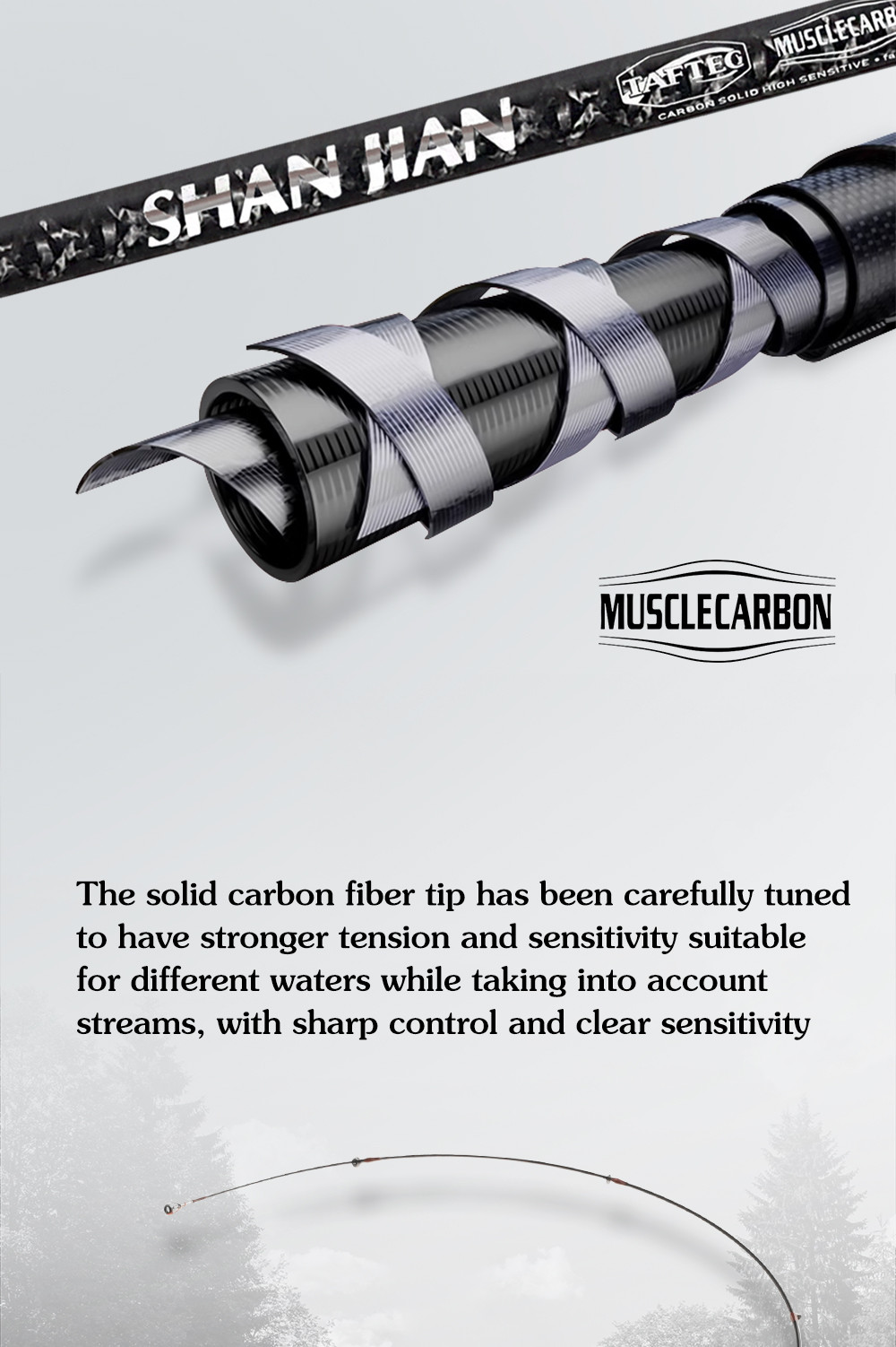 NEW 1.5m/1.68m/1.8m UL solid carbon fiber fishing rod Ultralight UL rod ...