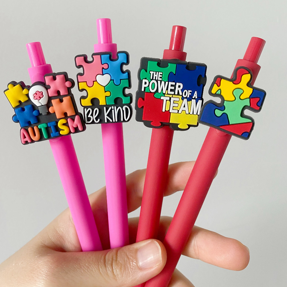 20PCS Autism Awareness Gel Pens Bulk Inspirational Retractable Puzzle ...