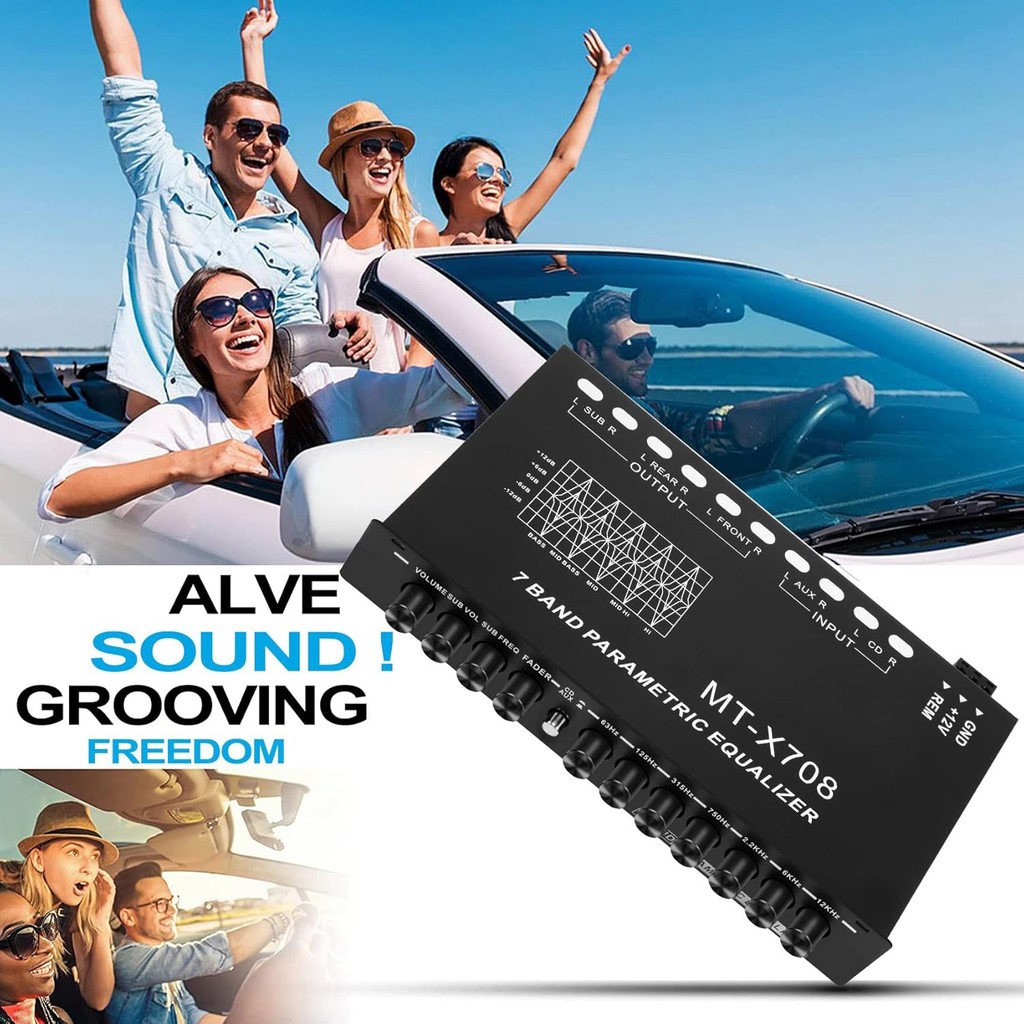 5/7/9 Band Car Equalizer Audio EQ Tuning Crossover Amplifier Parametric ...