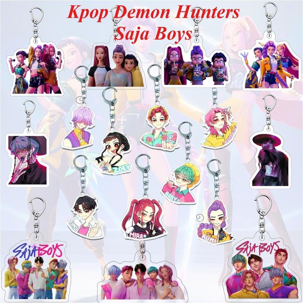 Kpop Demon Hunters Collectibles Saja Boys Keychain Photo Cards Demon ...