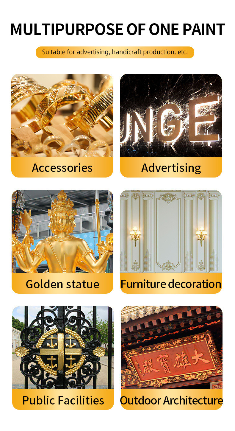 Exterior wall gold paint gold powder shiny art paint gold paint water ...