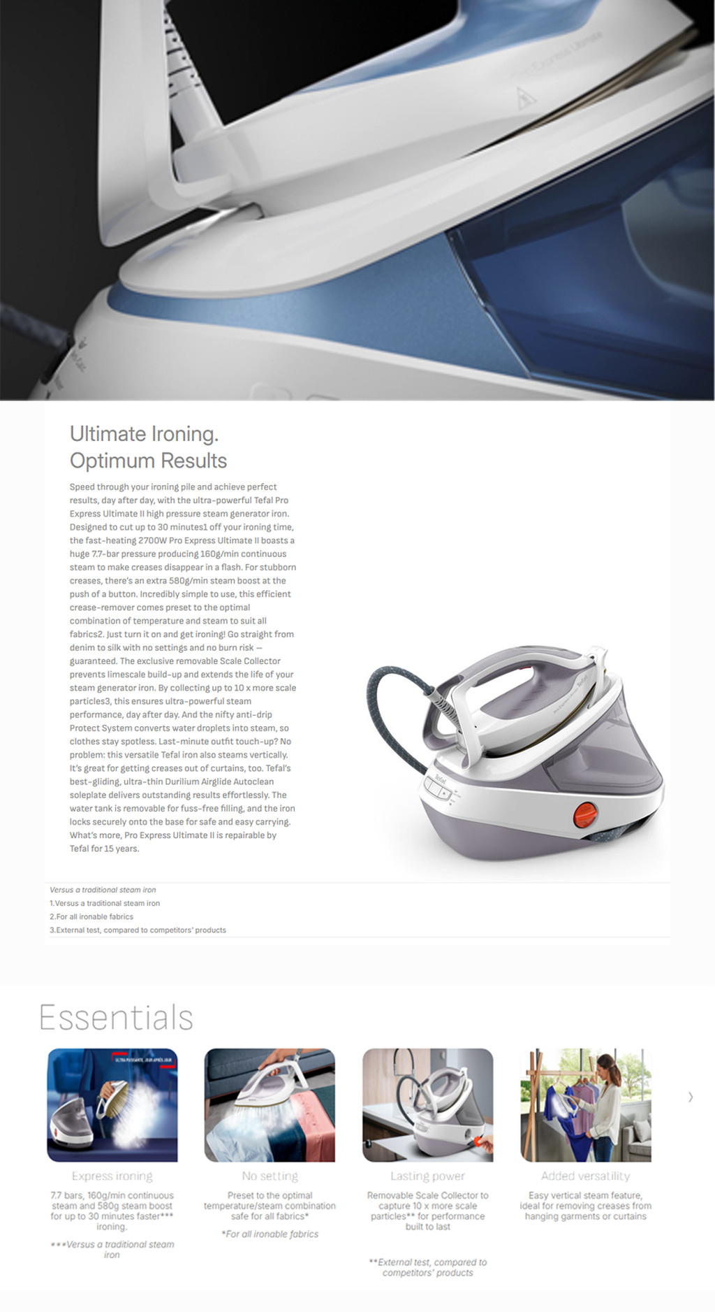 [2025 Model]Tefal 2700W Pro Express Ultimate II Steam Generator Iron ...